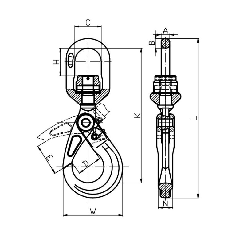 Grade 100 Eye Swivel Self Locking Hook (Ball Bearing) | Legend Lifting ...